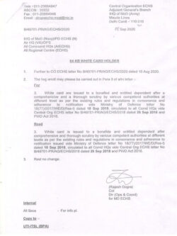 Corrigendum: ECHS Smart Card 64 KB White Card Holder: ECHS Order dated ...