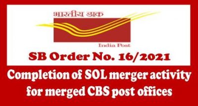 Completion of SOL merger activity for merged CBS post offices - SB ...
