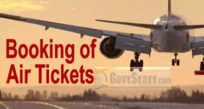 Booking of Air ticket on Tour/LTC through Authorized Travel Agents ...