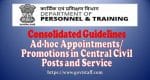 Consolidated Guidelines on Ad-hoc Appointments/Promotions in Central ...