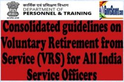 Consolidated guidelines on Voluntary Retirement from Service (VRS) for ...