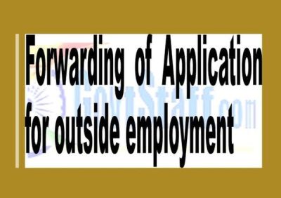 Forwarding of Application for outside employment - Information document ...