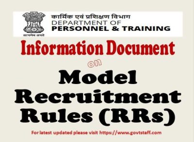 Model Recruitment Rules (RRs) for various categories of posts: DoPT ...