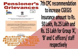 7th CPC recommendation to increase CGEGIS Insurance amount to Rs. 50 ...
