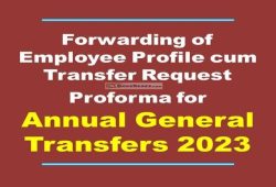 Forwarding of Employee Profile cum Transfer Request Proforma for Annual General Transfers 2023 ...