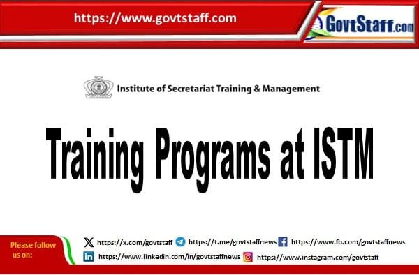 Training Calendar for 2025-26 at Institute of Secretariat Training & Management (ISTM) » Central ...