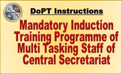 Mandatory Induction Training Programme of Multi Tasking Staff of ...