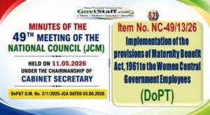 Maternity Benefit Act, 1961 to the Women Central Government Employees ...